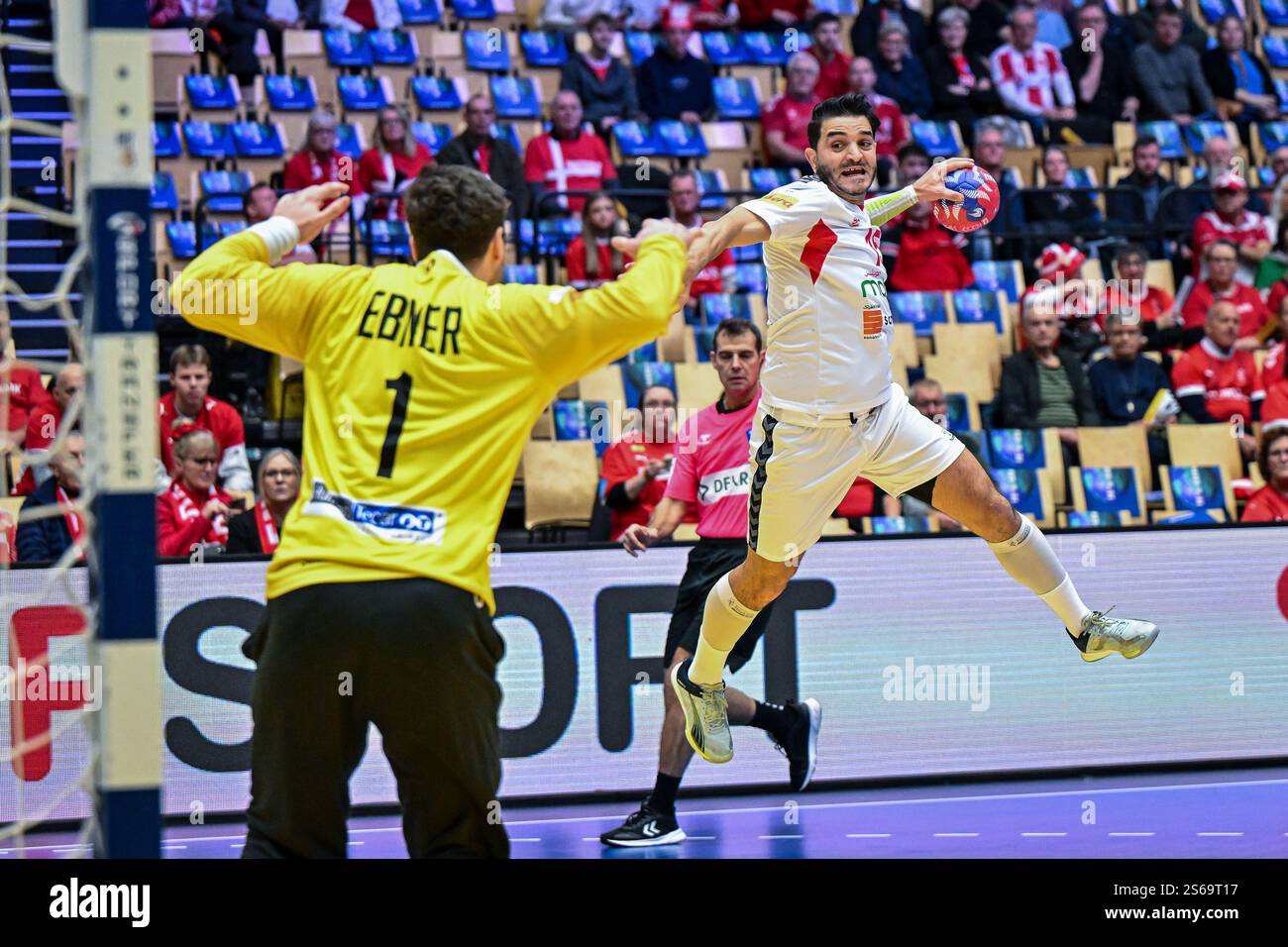 Herning, Denmark. 16th Jan, 2025. Redouane Saker of Algeria ...