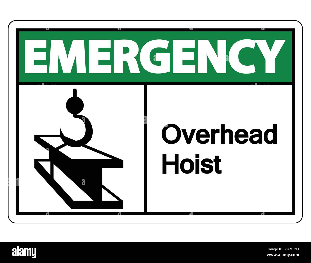 Emergency Overhead Hoist Symbol Sign Isolate On White Background,Vector ...