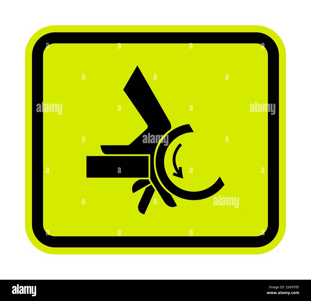 Hand Crush Roller Pinch Point Symbol Sign Isolate on White Background ...
