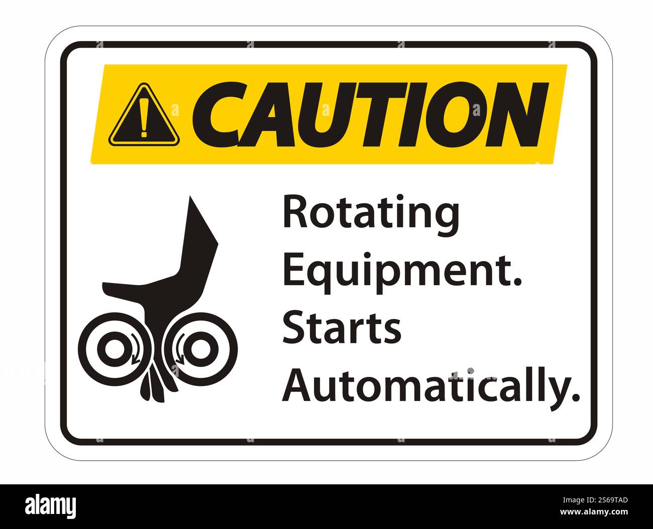 Rotating Equipment.Starts Automatically Symbol Sign Isolate on White ...