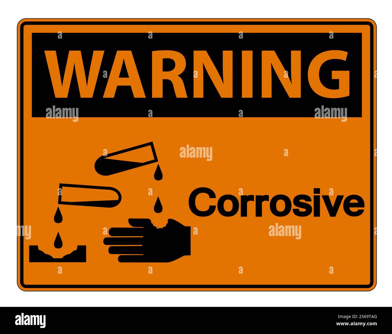 Warning Corrosive Symbol Sign Isolate On White Background,Vector ...