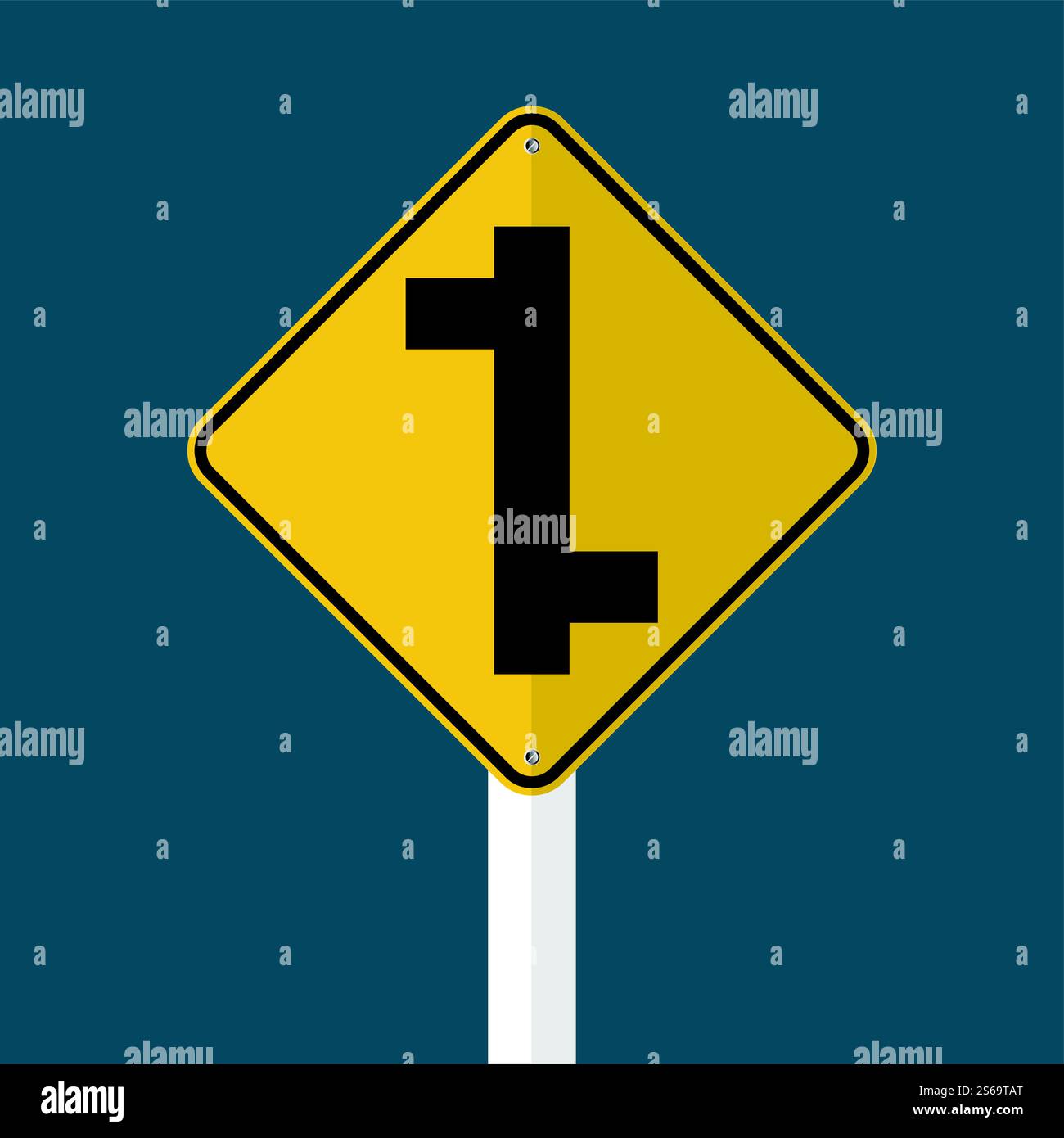 Staggered Junction Traffic Road Sign on transparent background,vector ...