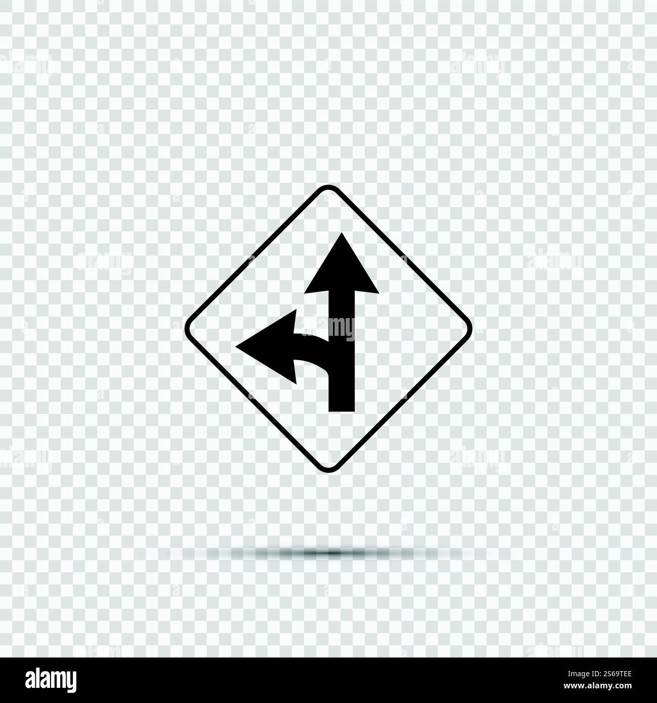 Left turn split sign on transparent background,vector illustration ...