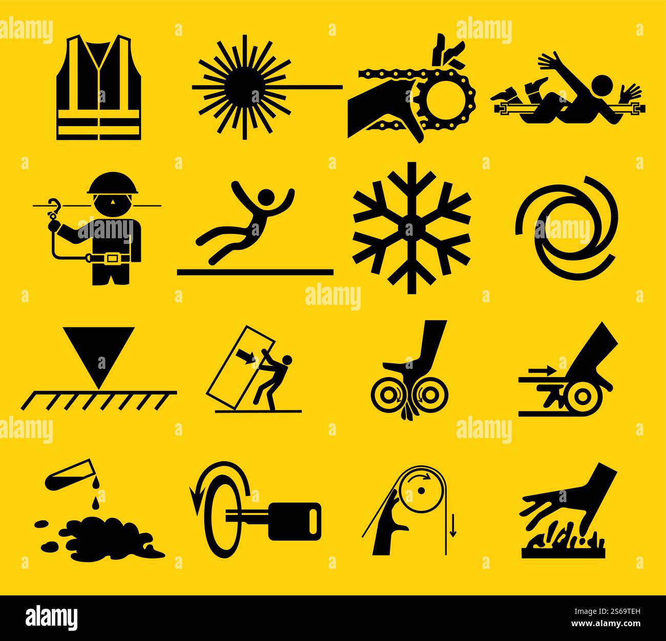 Warning signs,industrial hazards icon labels Sign Stock Vector Image ...