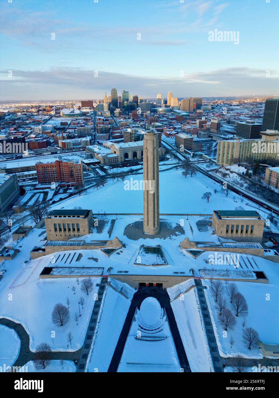 aerial view of kansas city in winter Stock Photo - Alamy
