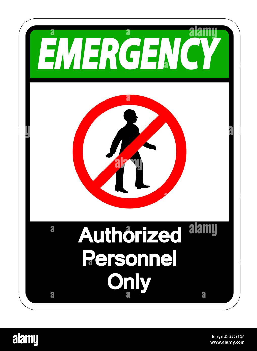 Emergency Authorized Personnel Only Symbol Sign On white Background ...