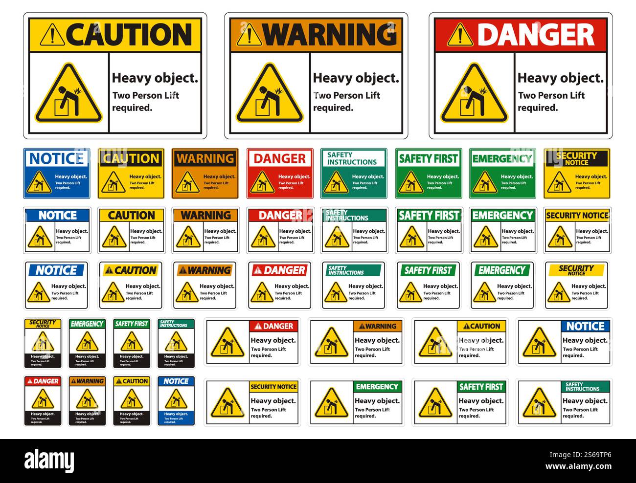 Heavy Object,Two Person Lift Required Sign Isolate On White Background ...