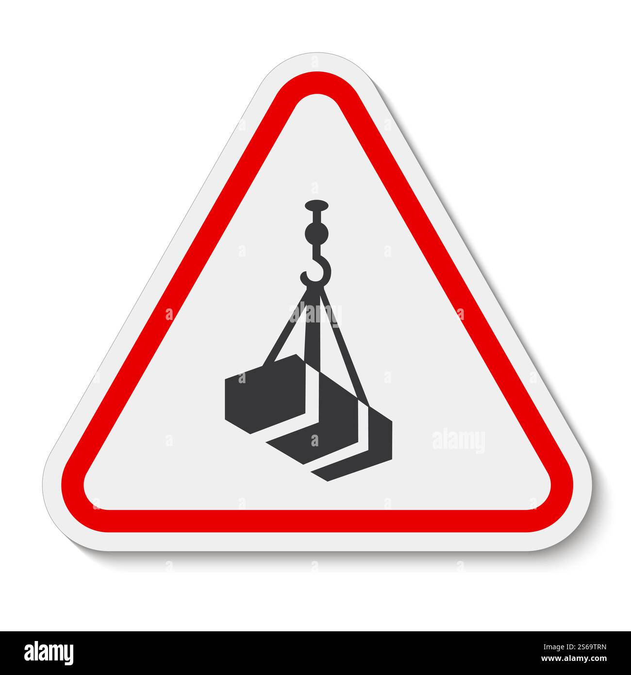 Beware Overhead Load Symbol Isolate On White Background,Vector ...