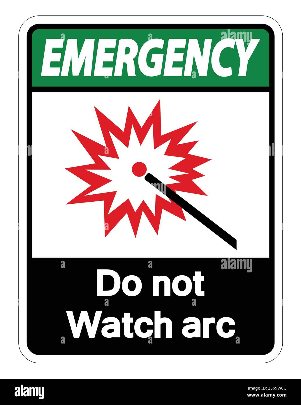 Emergency Do Not Watch Arc Symbol Sign Isolate On White Background ...