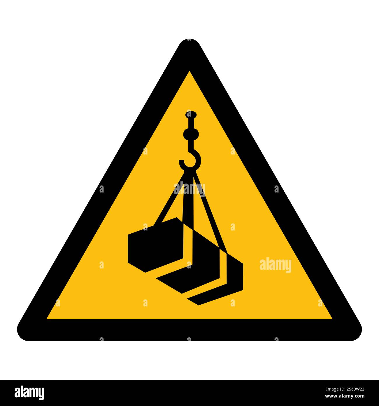 Beware Overhead Load Symbol Isolate On White Background,Vector ...