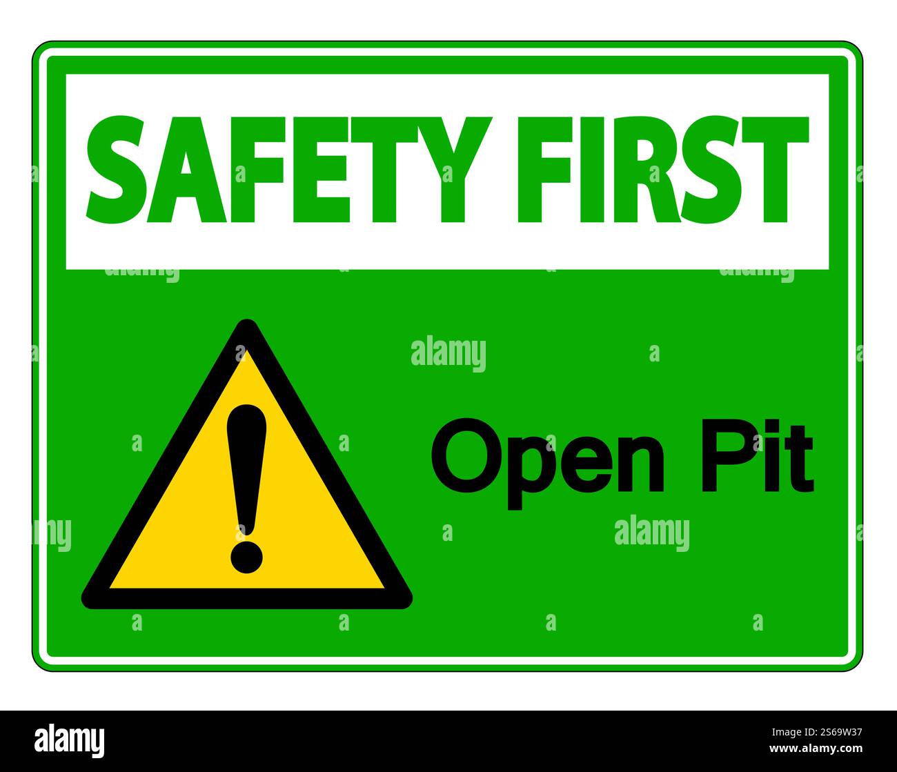 Safety first Open Pit Symbol Sign Isolate On White Background,Vector ...