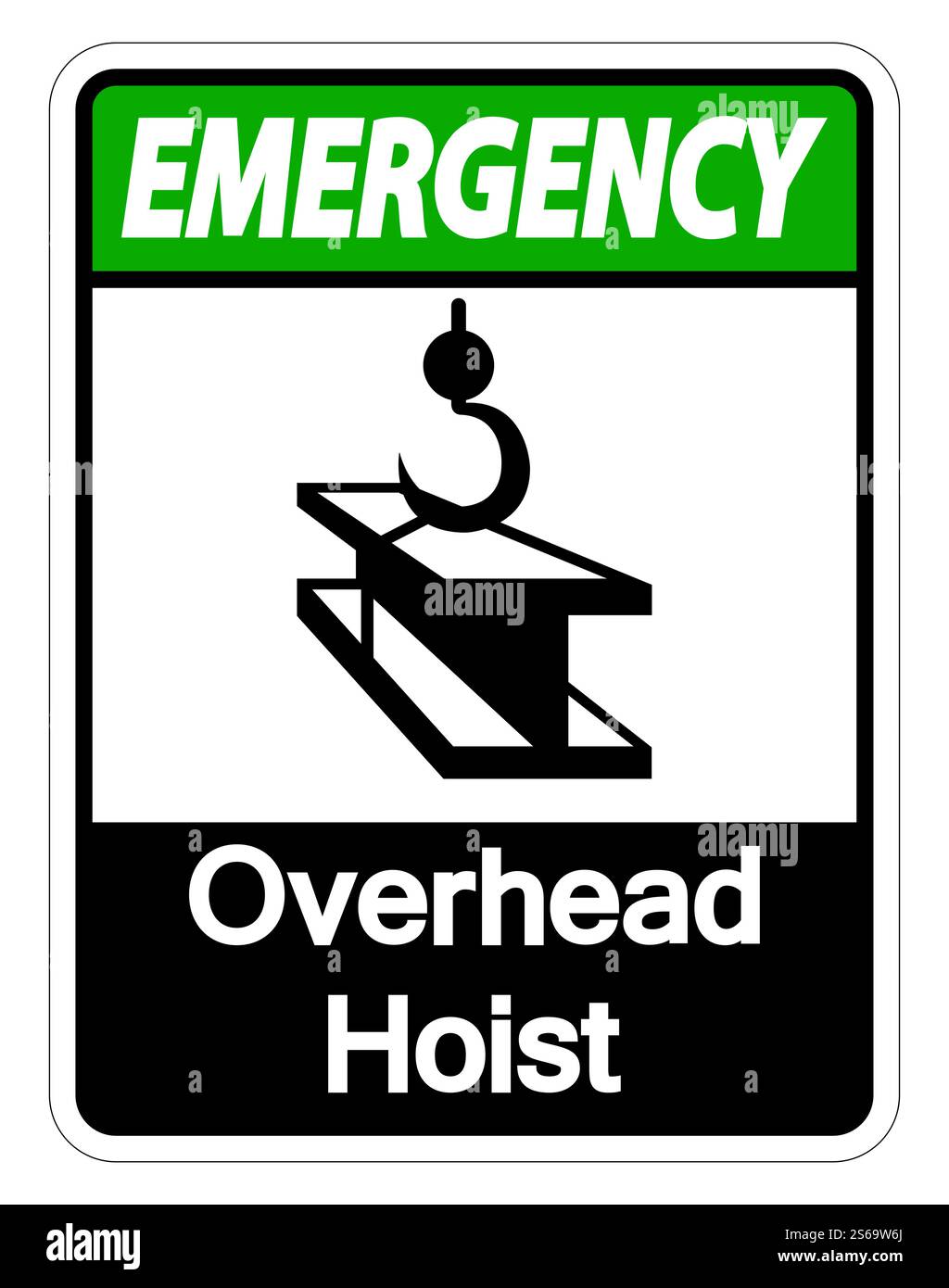Emergency Overhead Hoist Symbol Sign Isolate On White Background,Vector ...