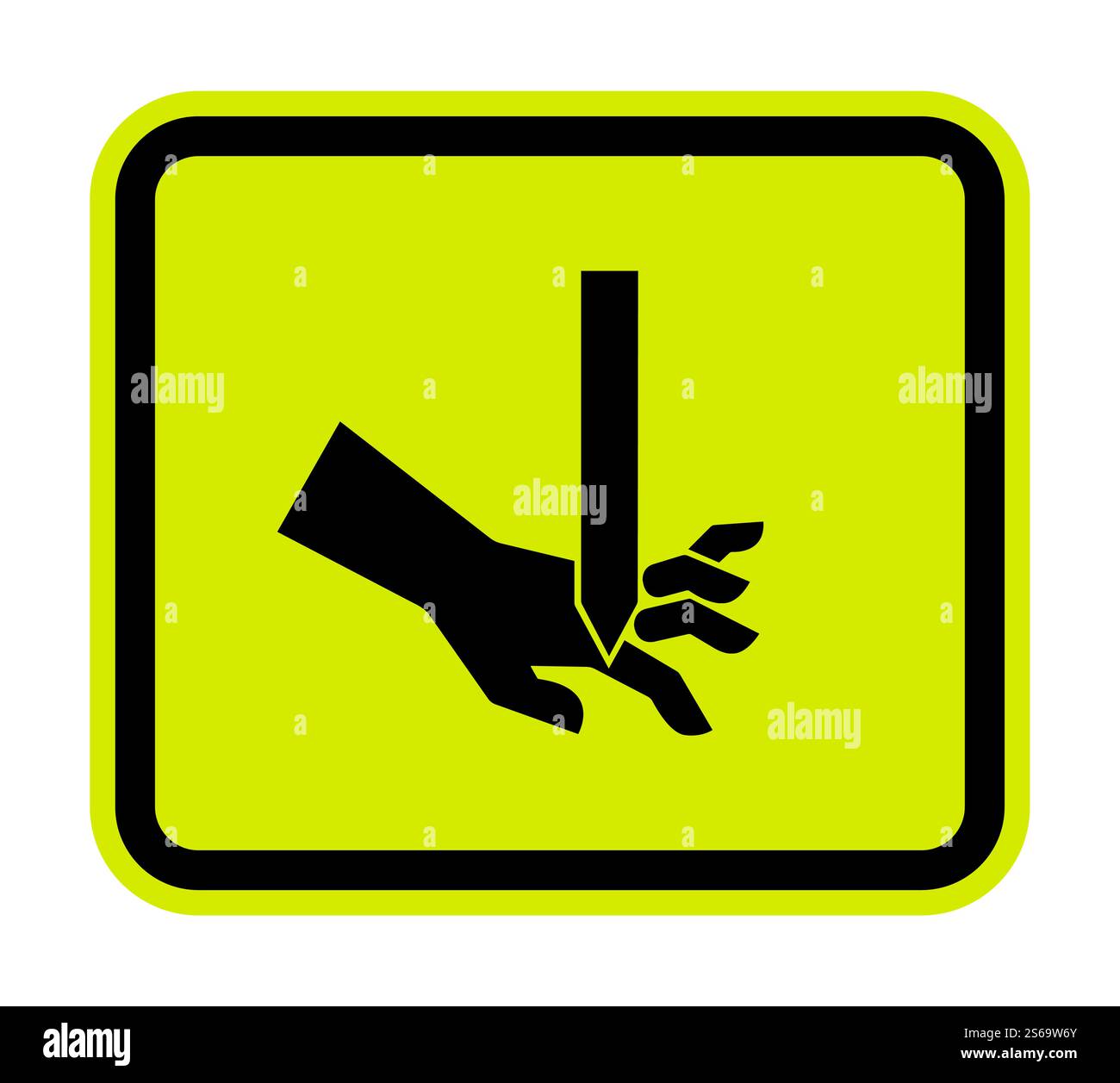 Cutting of Fingers Straight Blade Symbol Sign Isolate on White ...