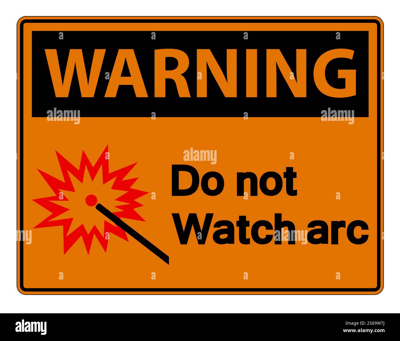 Warning Do Not Watch Arc Symbol Sign on white background,Vector ...