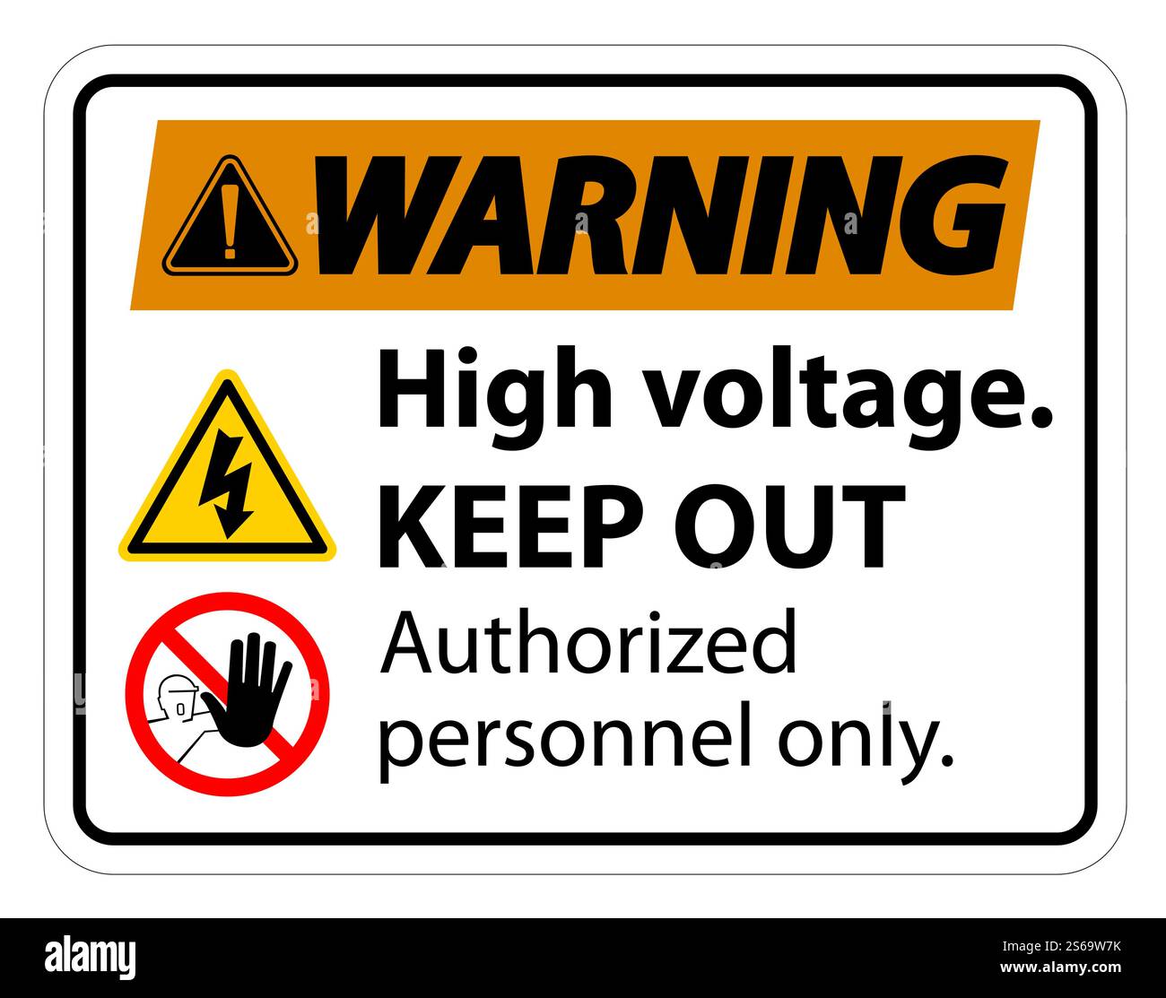 Warning High Voltage Keep Out Sign Isolate On White Background,Vector ...