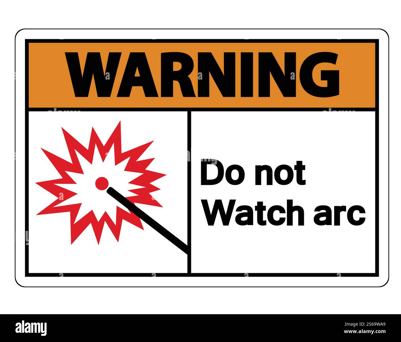Warning Do Not Watch Arc Symbol Sign on white background,Vector ...