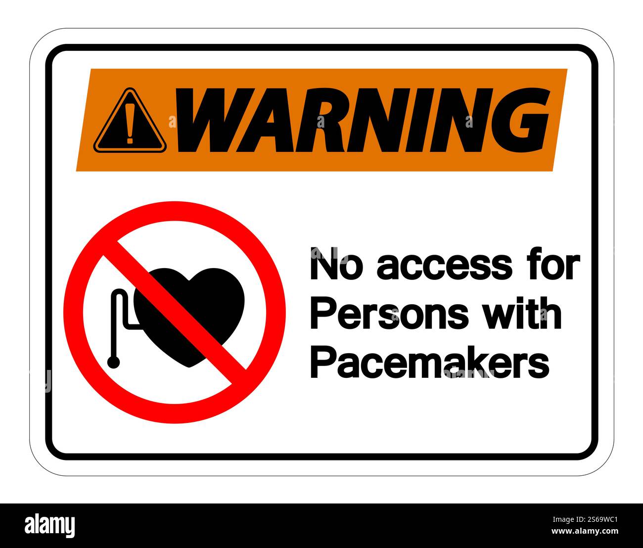 Warning No Access For Persons With Pacemaker Symbol Sign Isolate On ...