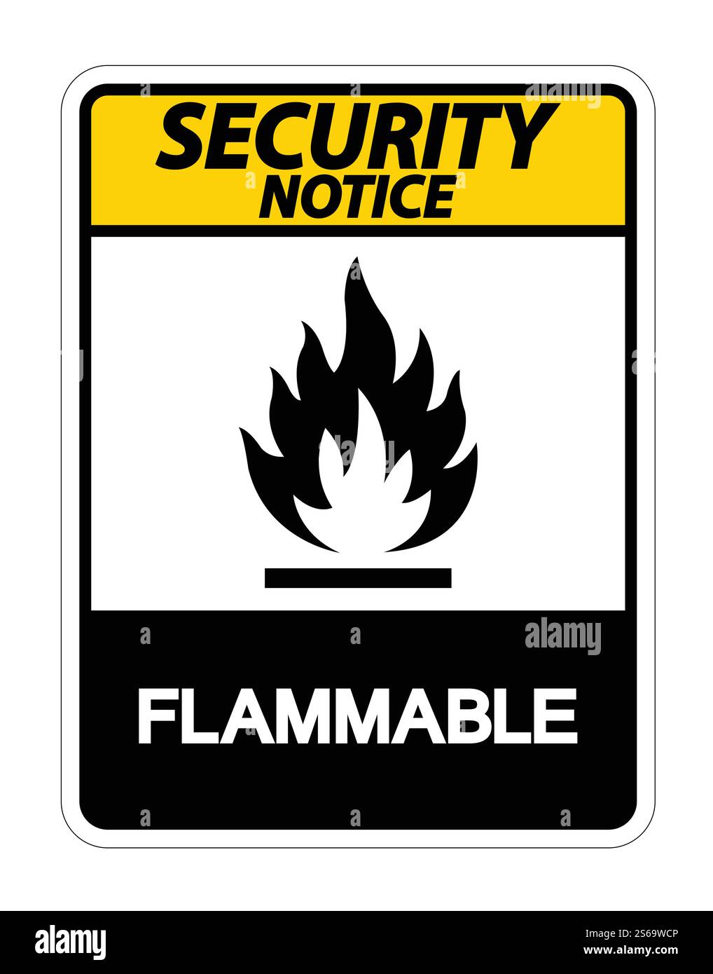 Security Notice Flammable Symbol Sign on white background,Vector ...