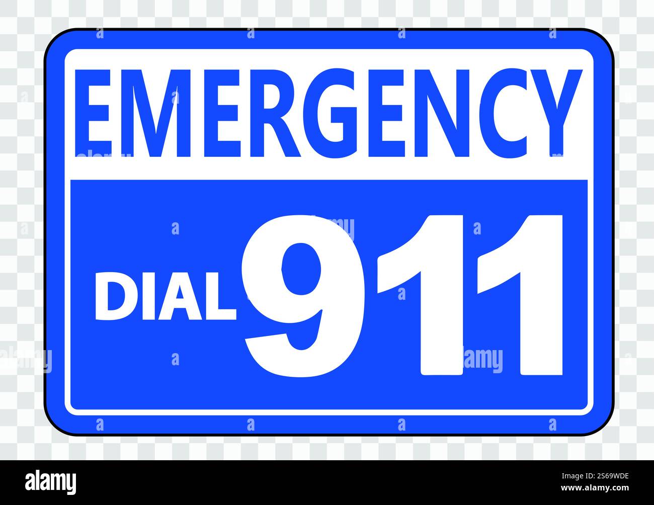 Emergency Call 911 Sign on transparent background,vector illustration ...