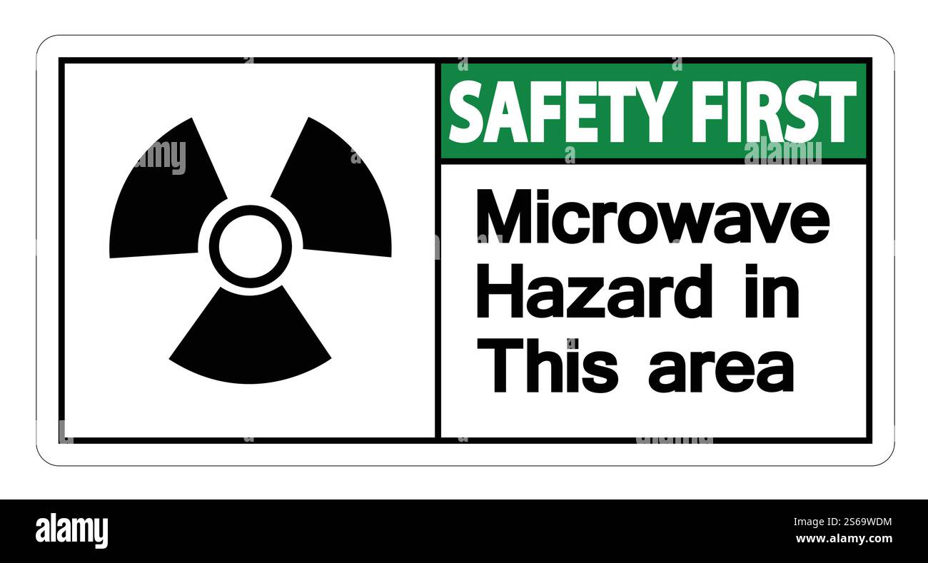 Safety first Microwave Hazard Sign on white background,Vector ...