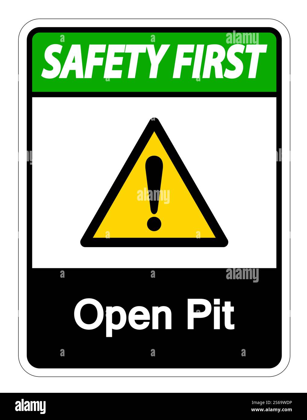 Safety first Open Pit Symbol Sign Isolate On White Background,Vector ...