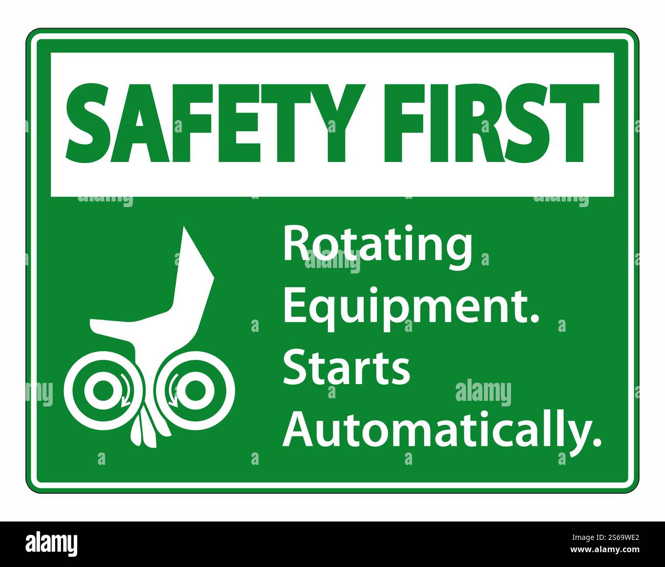 Rotating Equipment.Starts Automatically Symbol Sign Isolate on White ...