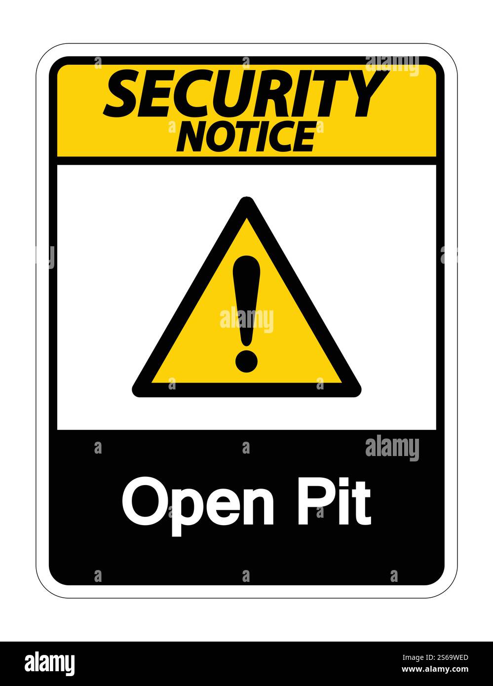 Security Notice Open Pit Symbol Sign On White Background,Vector ...