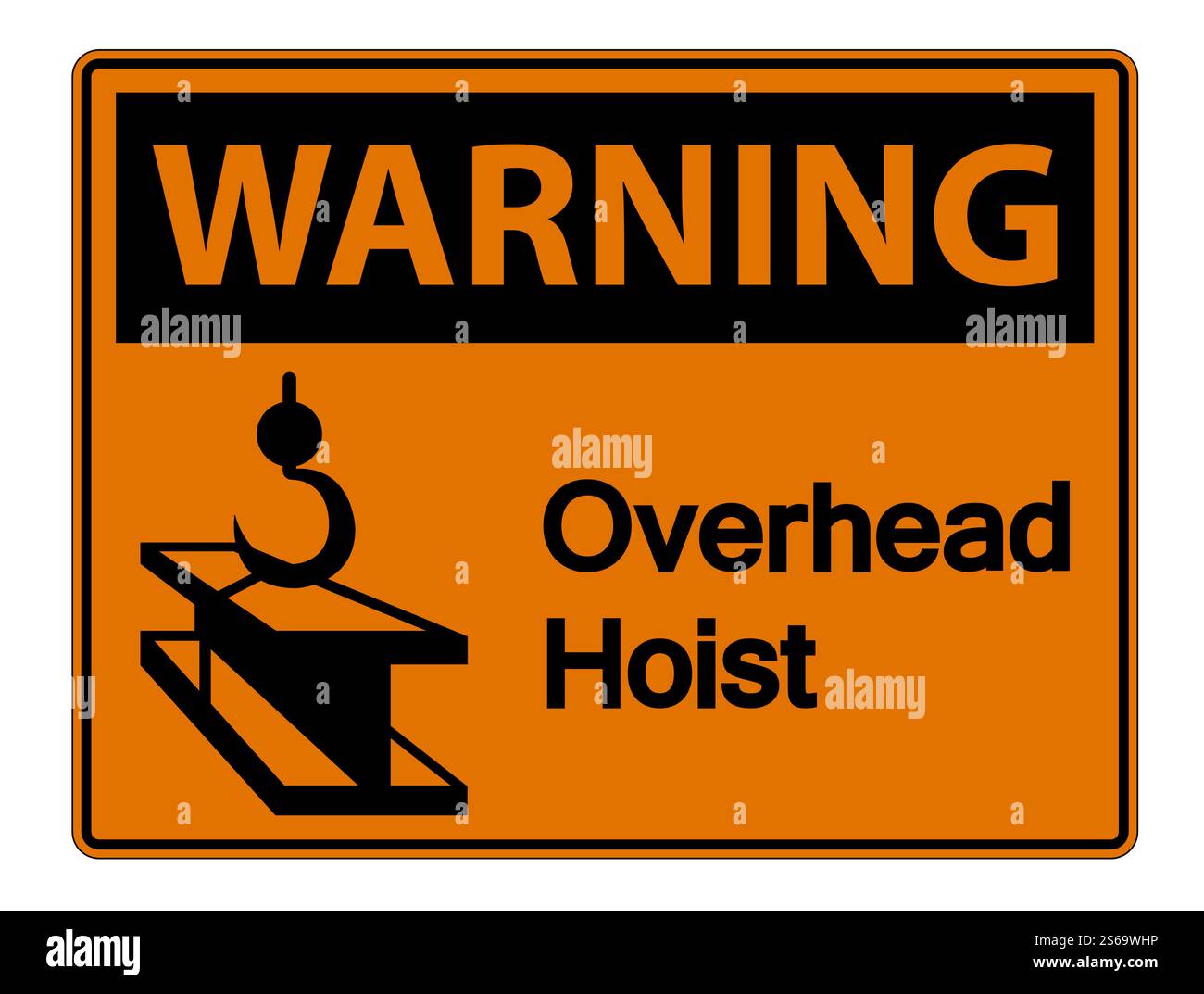 Warning Overhead Hoist Symbol Sign Isolate On White Background,Vector ...