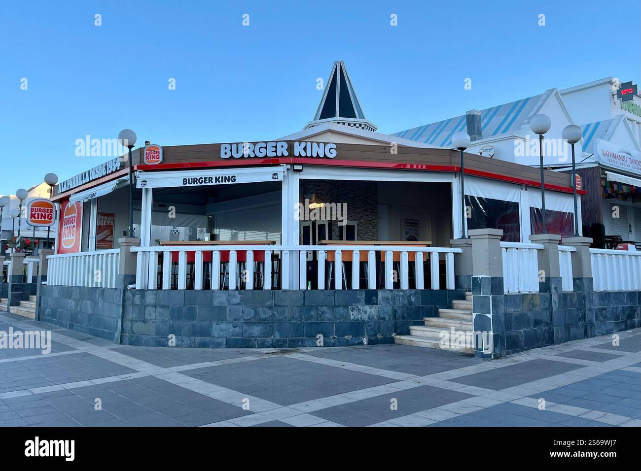 Burger King Restaurant on the Costa Adeje Seafront. Tenerife, Canary ...