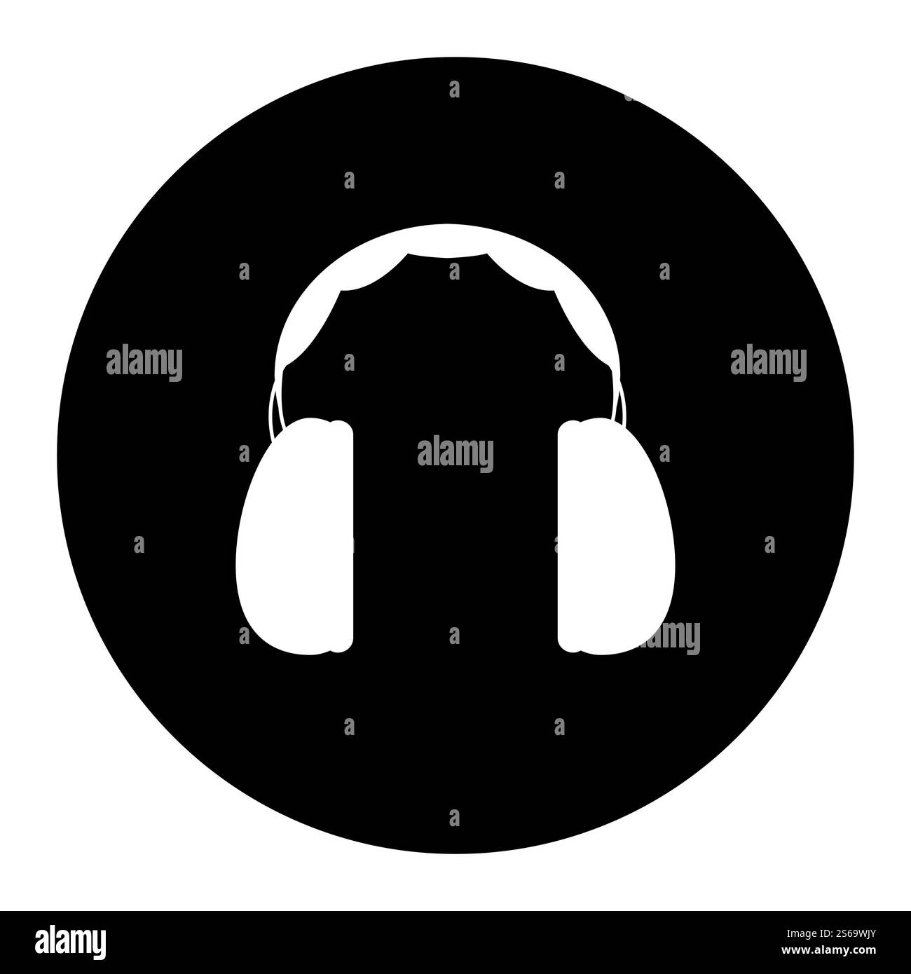 Symbol Ear Protection Required Sign on black background,Vector ...