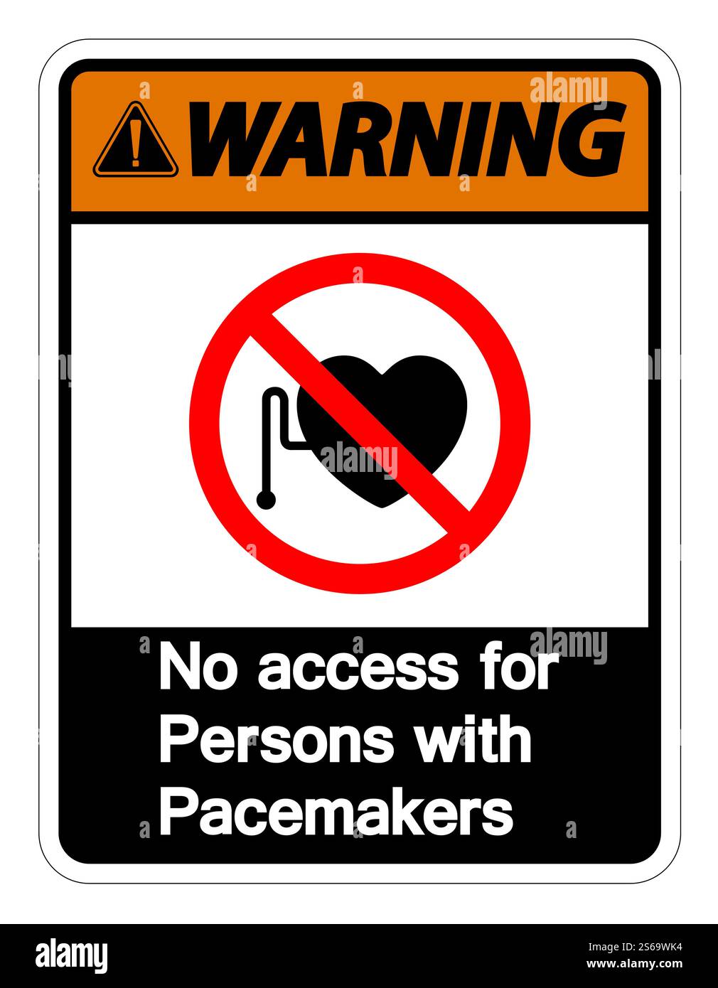 Warning No Access For Persons With Pacemaker Symbol Sign Isolate On ...