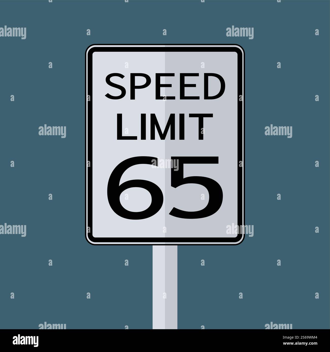 USA Road Traffic Transportation Sign: Speed Limit 65 On White Background,Vector Illustration ...