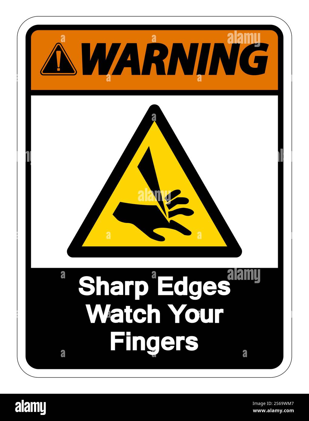Waring Sharp Edges Watch Your Fingers Symbol Sign Isolate On White ...