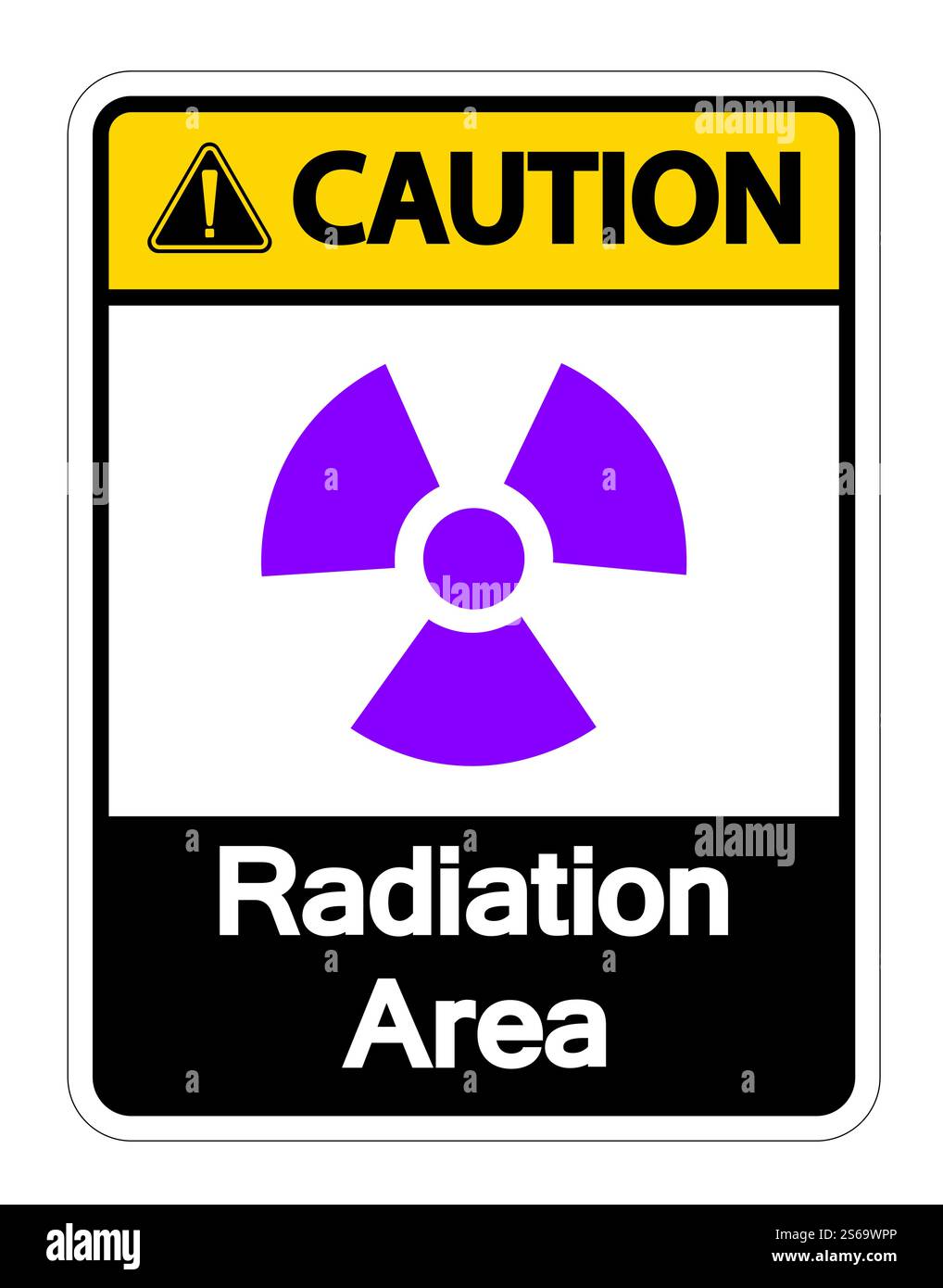Caution Radiation Area Symbol Sign on white background,Vector ...