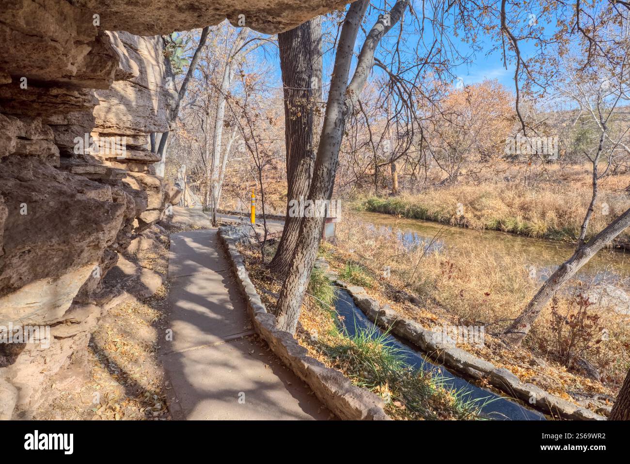 Stone pathway to Wet Beaver Creek which runs next to Montezuma Well ...