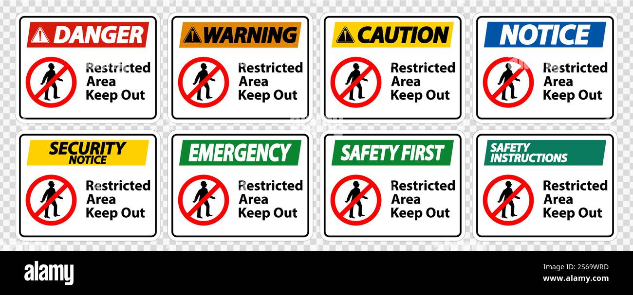 Restricted Area Keep Out Symbol Sign Isolate on transparent Background ...