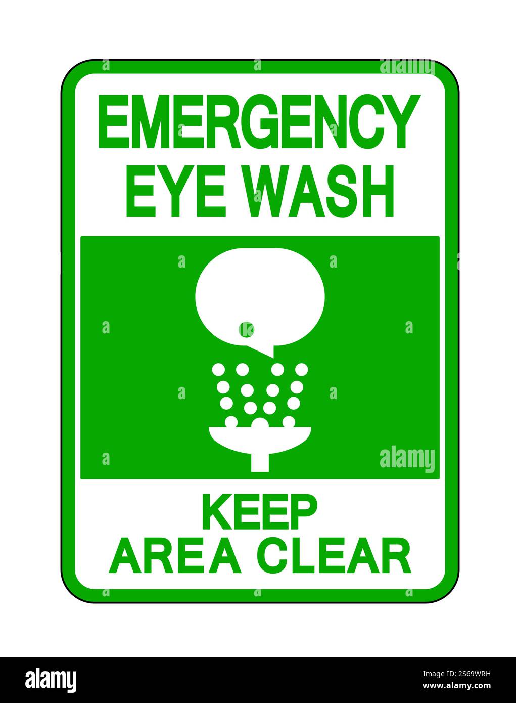 Eye Wash Keep Area Clear Sign Isolate On White Background,Vector ...