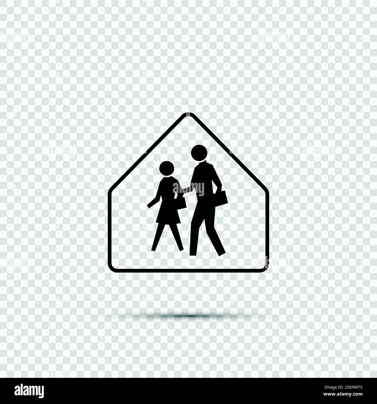 School Zone Sign on transparent background,vector illustration Stock ...