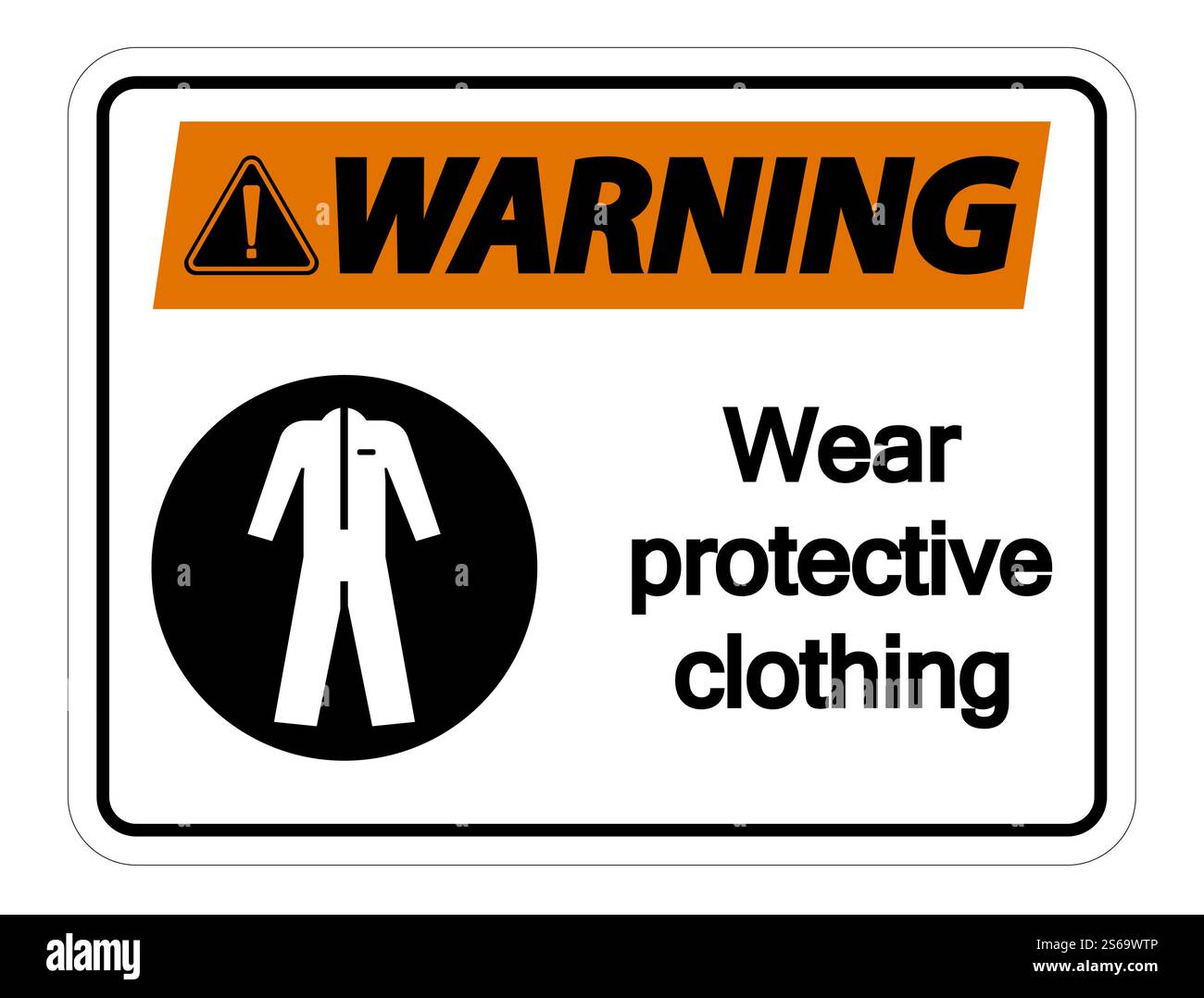Warning Wear protective clothing sign on white background,vector ...
