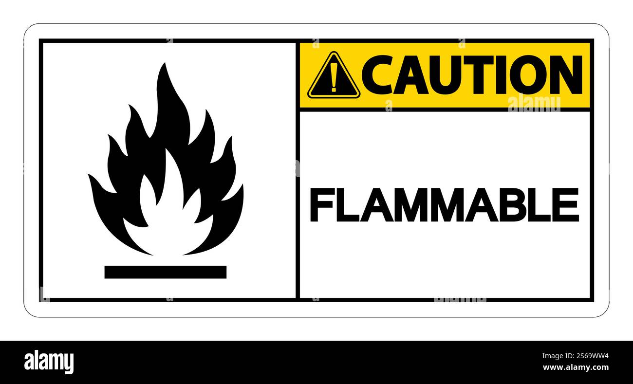 Caution Flammable Symbol Sign Isolate Isolate On White Background ...