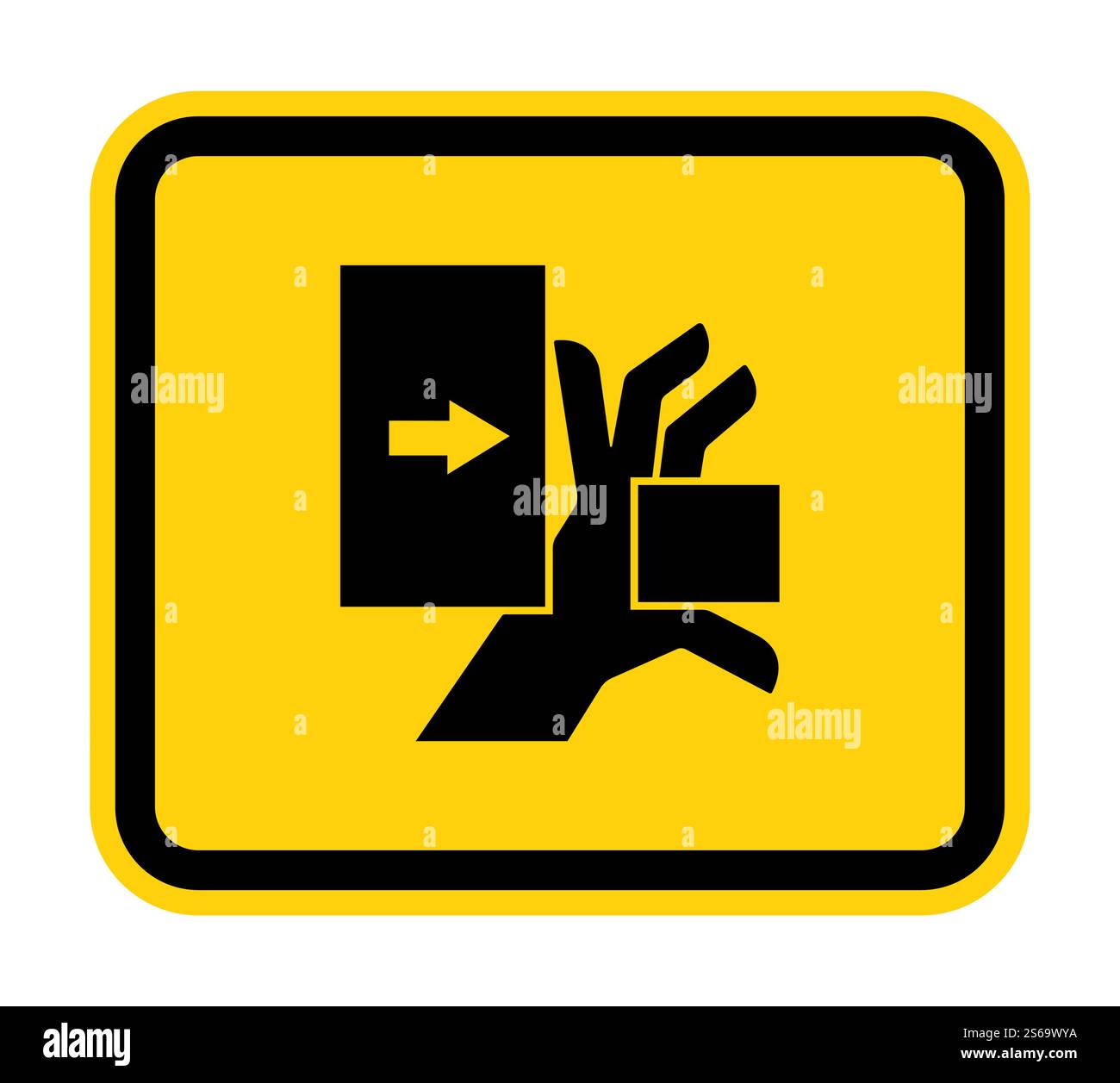 Hand Crush Force From Left Symbol Sign Isolate on White Background ...