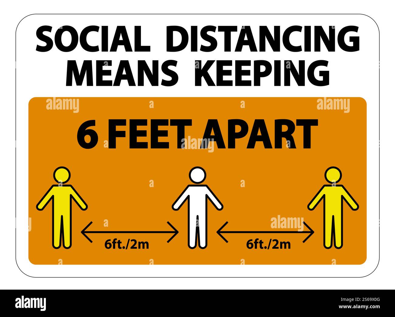 Social Distancing Means Keeping 6 Ft apart Sign Isolate On White ...