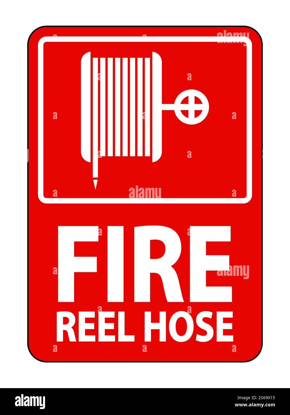 Fire Reel Hose Sign on white background,Vector illustration Stock ...