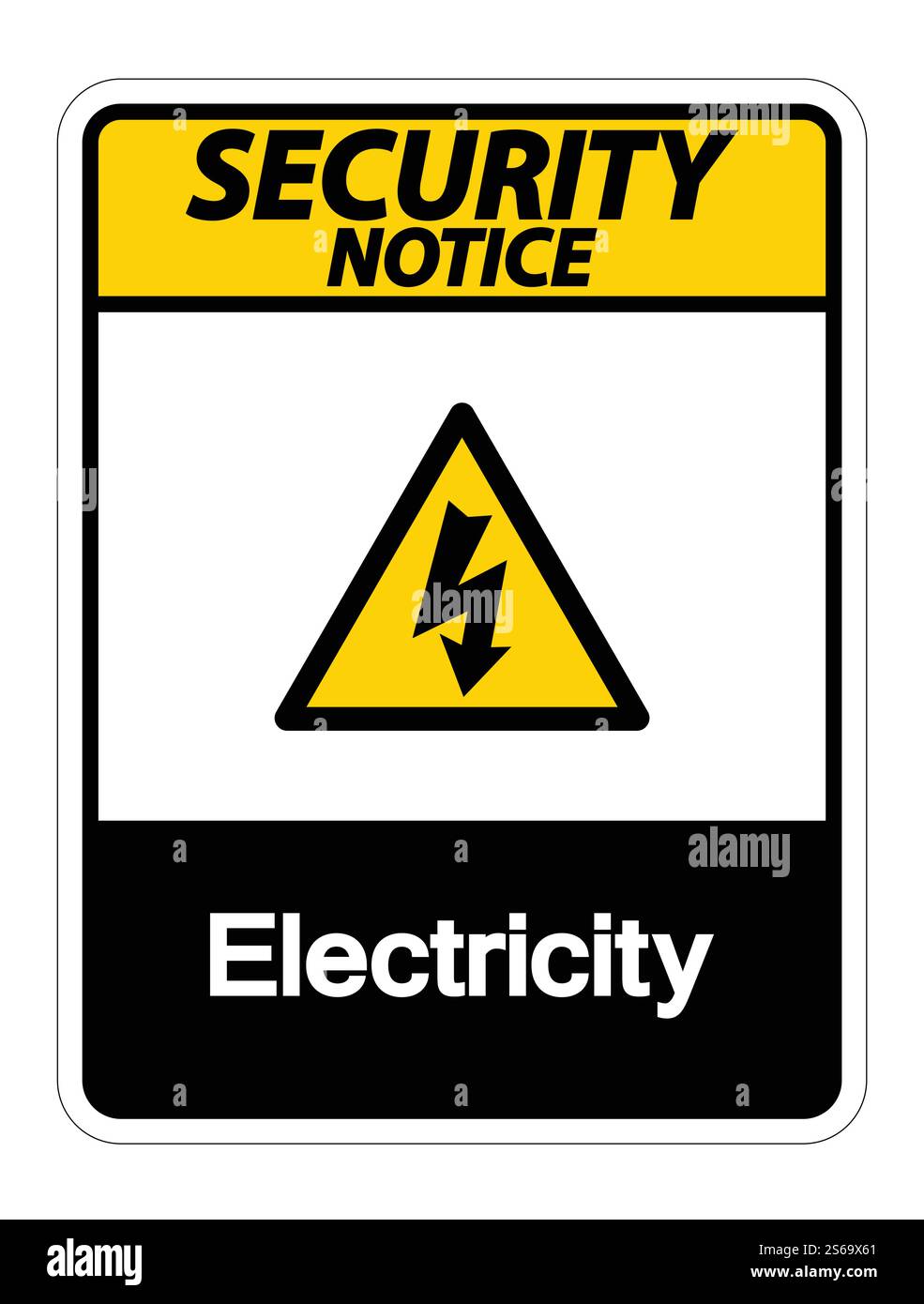 Security Notice Electricity Symbol Sign on white background,Vector ...