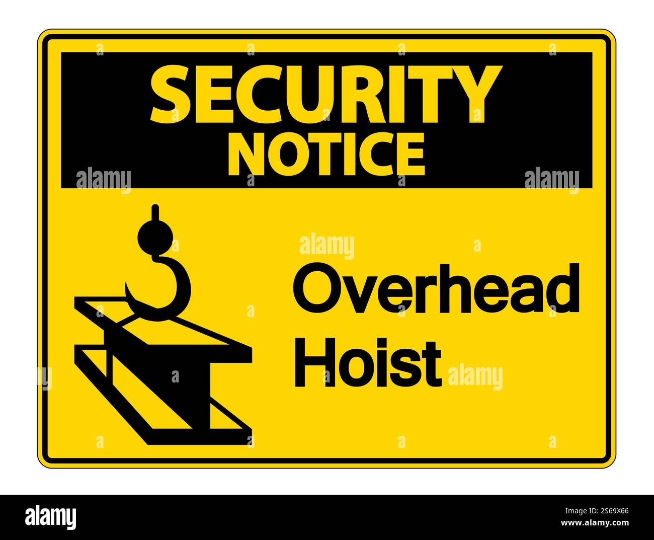 Security notice Overhead Hoist Symbol Sign On White Background,Vector ...