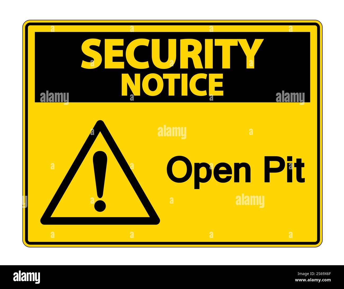 Security Notice Open Pit Symbol Sign On White Background,Vector ...
