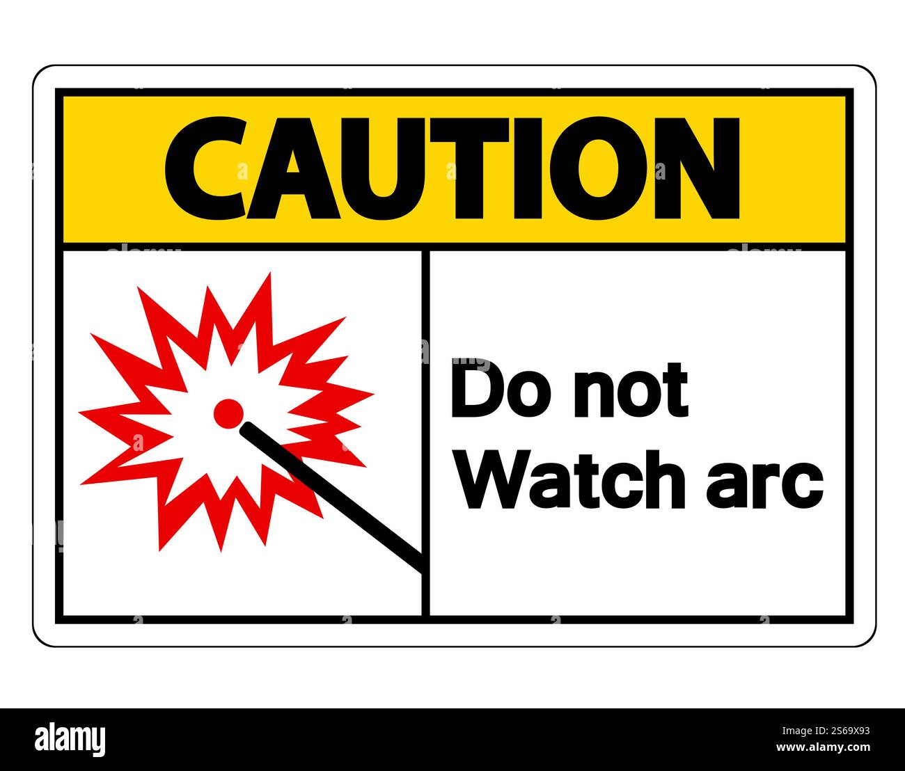 Caution Do Not Watch Arc Symbol Sign on white background,Vector ...
