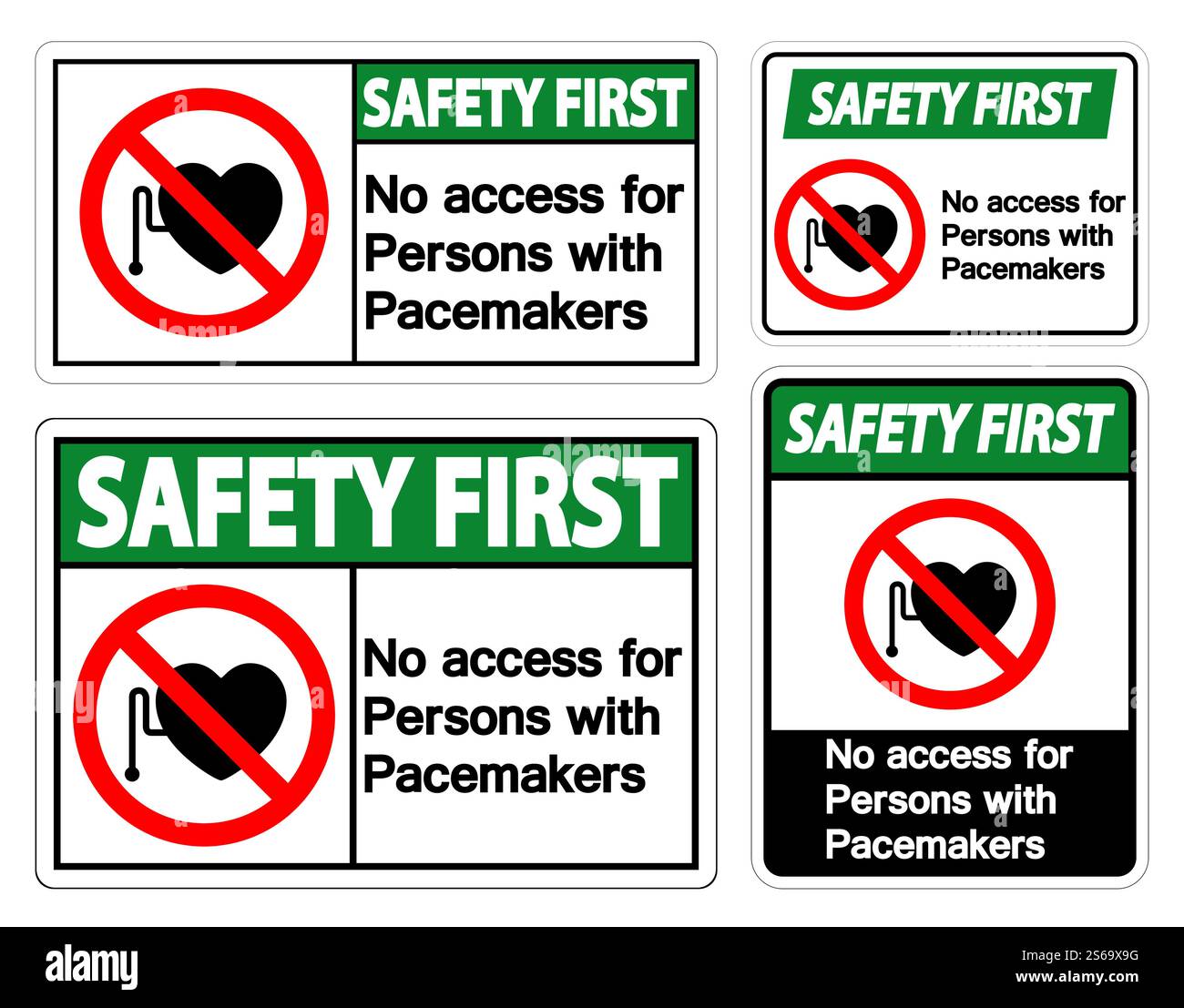 Safety First No Access For Persons With Pacemaker Symbol Sign On White ...