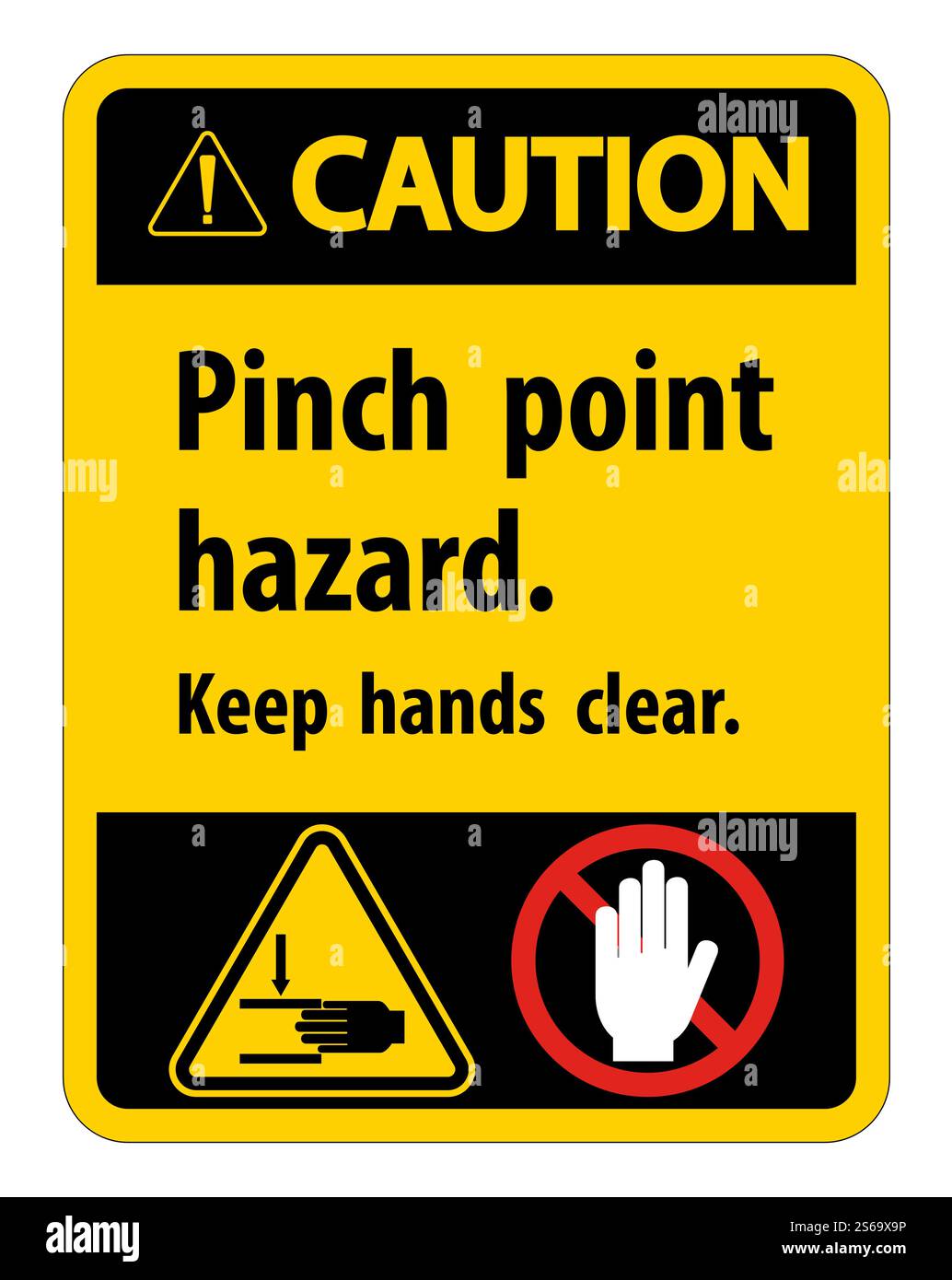 Caution Pinch Point Hazard,Keep Hands Clear Symbol Sign Isolate on ...