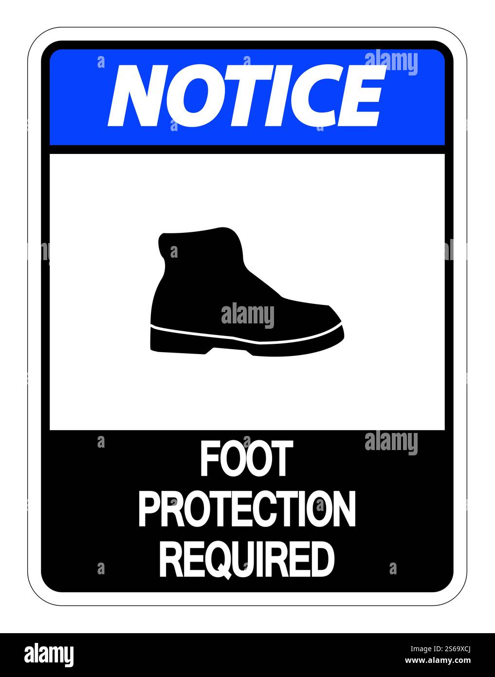 Notice Foot Protection Required Wall Sign on white background,vector ...